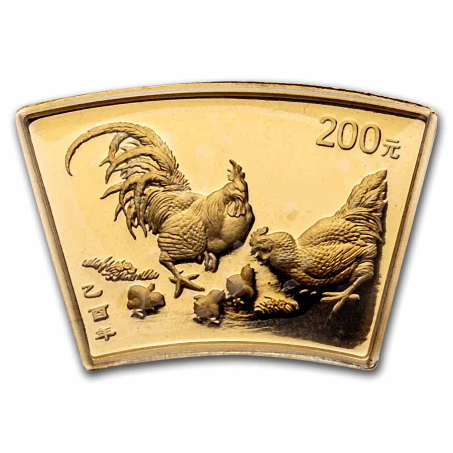 2005 China 1/2 oz Gold Fan Year of the Rooster Coin (Box & COA ...