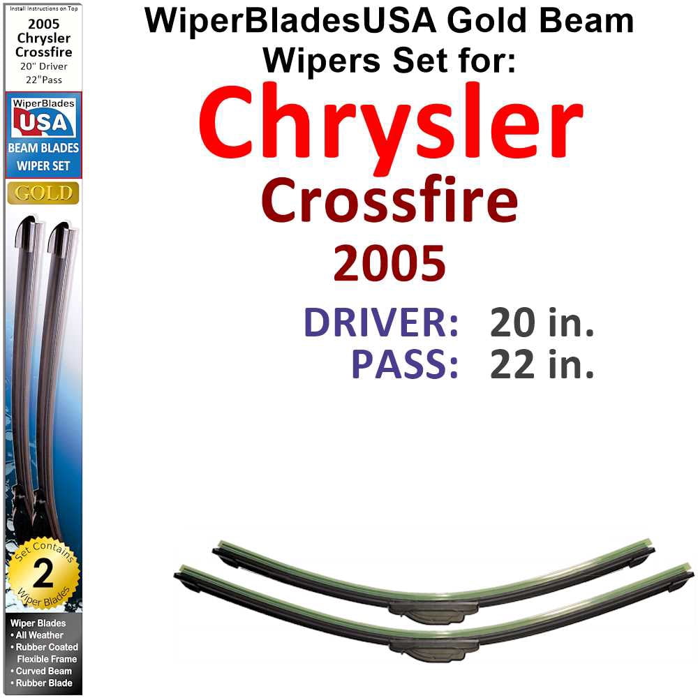 2005 Chrysler Crossfire Beam Wiper Blades Wipers WBUSA (Set of 2 ...