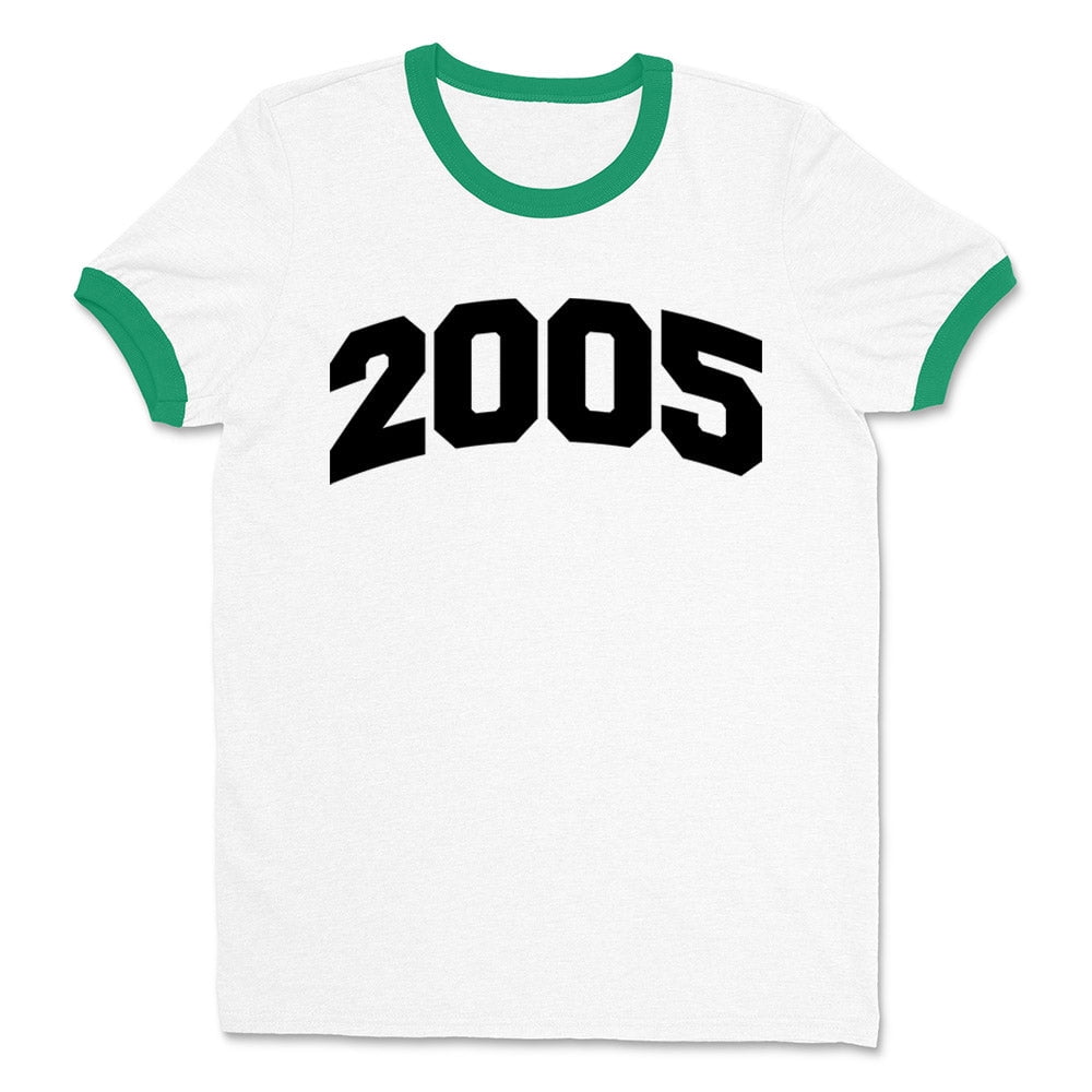 2005 College Style Ringer Tee Shirt Unisex Large White/Kelly Green ...