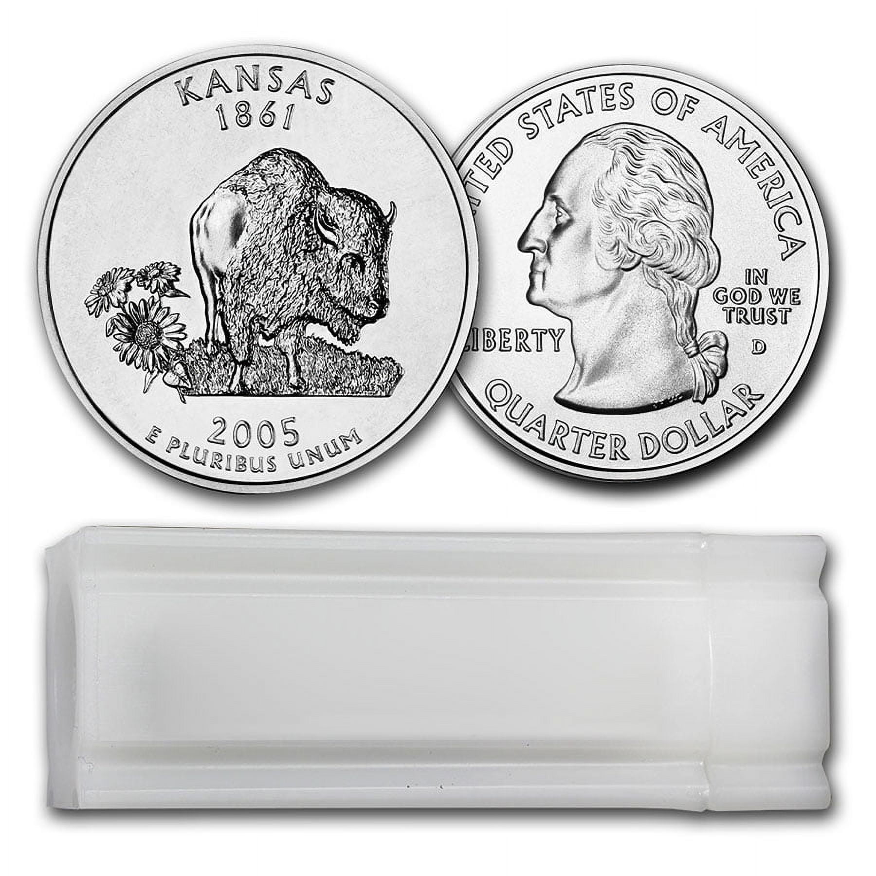 2005-D Kansas Statehood Quarter 40-Coin Roll BU - Walmart.com
