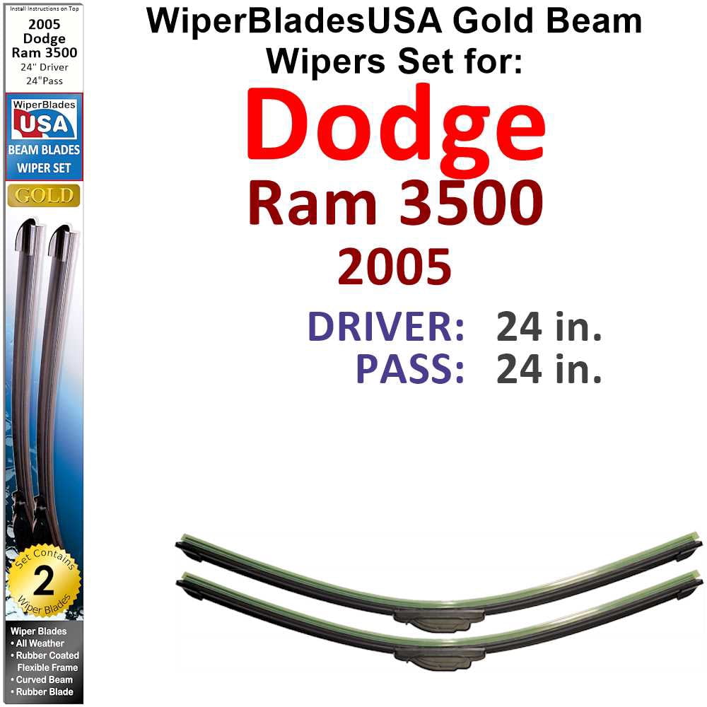 2005 Dodge Ram 3500 Beam Wiper Blades Wipers WBUSA (Set of 2) - Walmart.com
