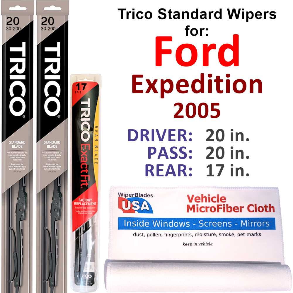 2005 Ford Expedition Wiper Blades (Set of 3) w/Rear Wiper - Walmart.com