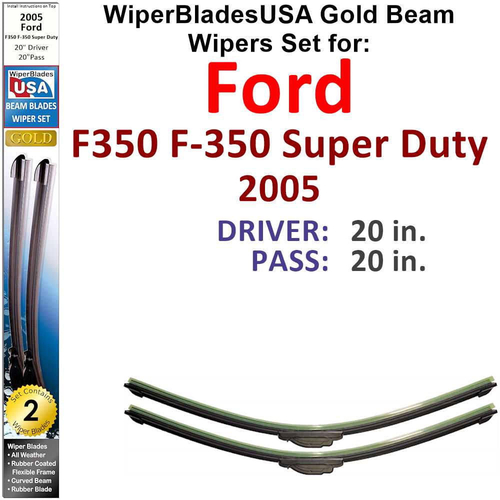 2005 Ford F350 F-350 Super Duty Beam Wiper Blades Wipers WBUSA (Set of ...