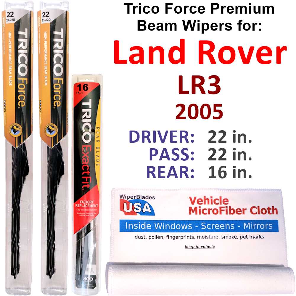 2005 Land Rover LR3 Performance Beam Wipers (Set of 3) w/Rear Wiper ...