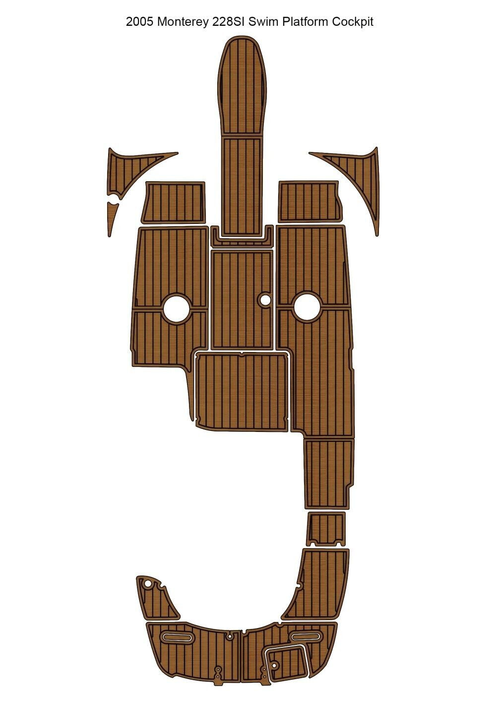 2005 Monterey 228SI Swim Platform Cockpit Pad Boat EVA Faux Teak Deck ...