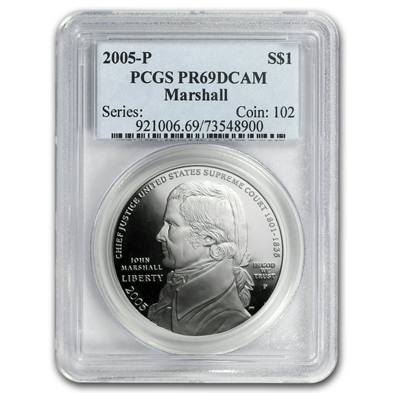 2005-P Chief Justice Marshall $1 Silver Commem PR-69 PCGS - Walmart.com