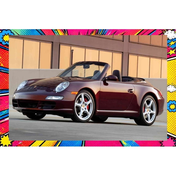 2005 Porsche 911 Carrera S Cabriolet US Car Poster - Pop Art Edition ...