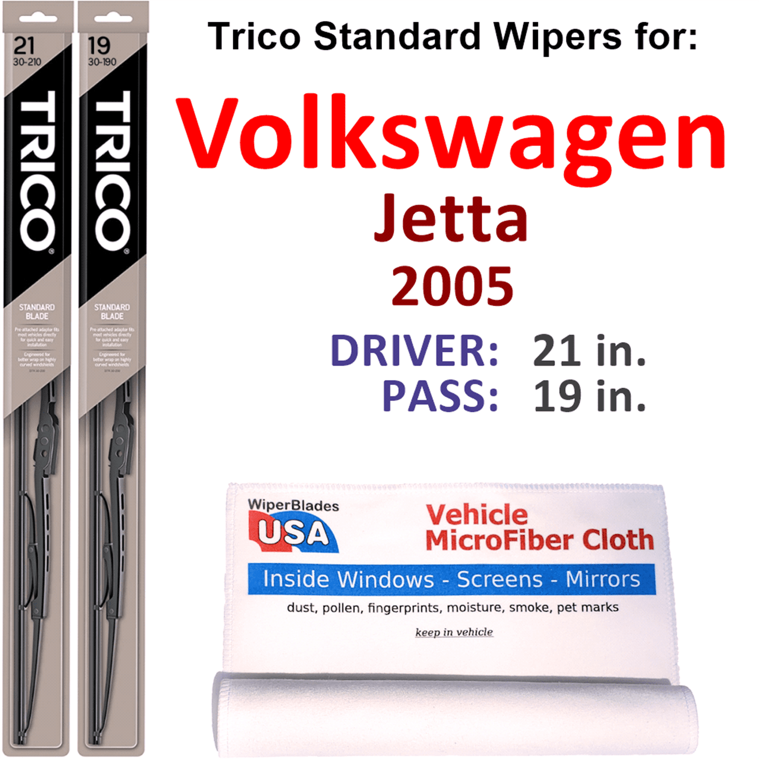 2005 Volkswagen Jetta Wiper Blades (Set of 2) - Walmart.com