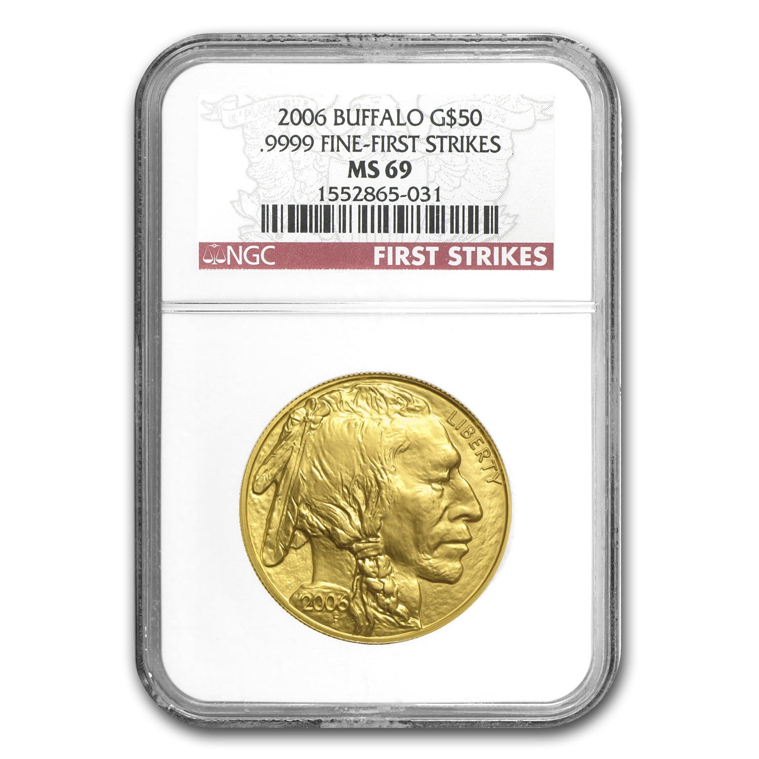 2006 1 oz Gold Buffalo MS-69 NGC (First Strikes) - Walmart.com