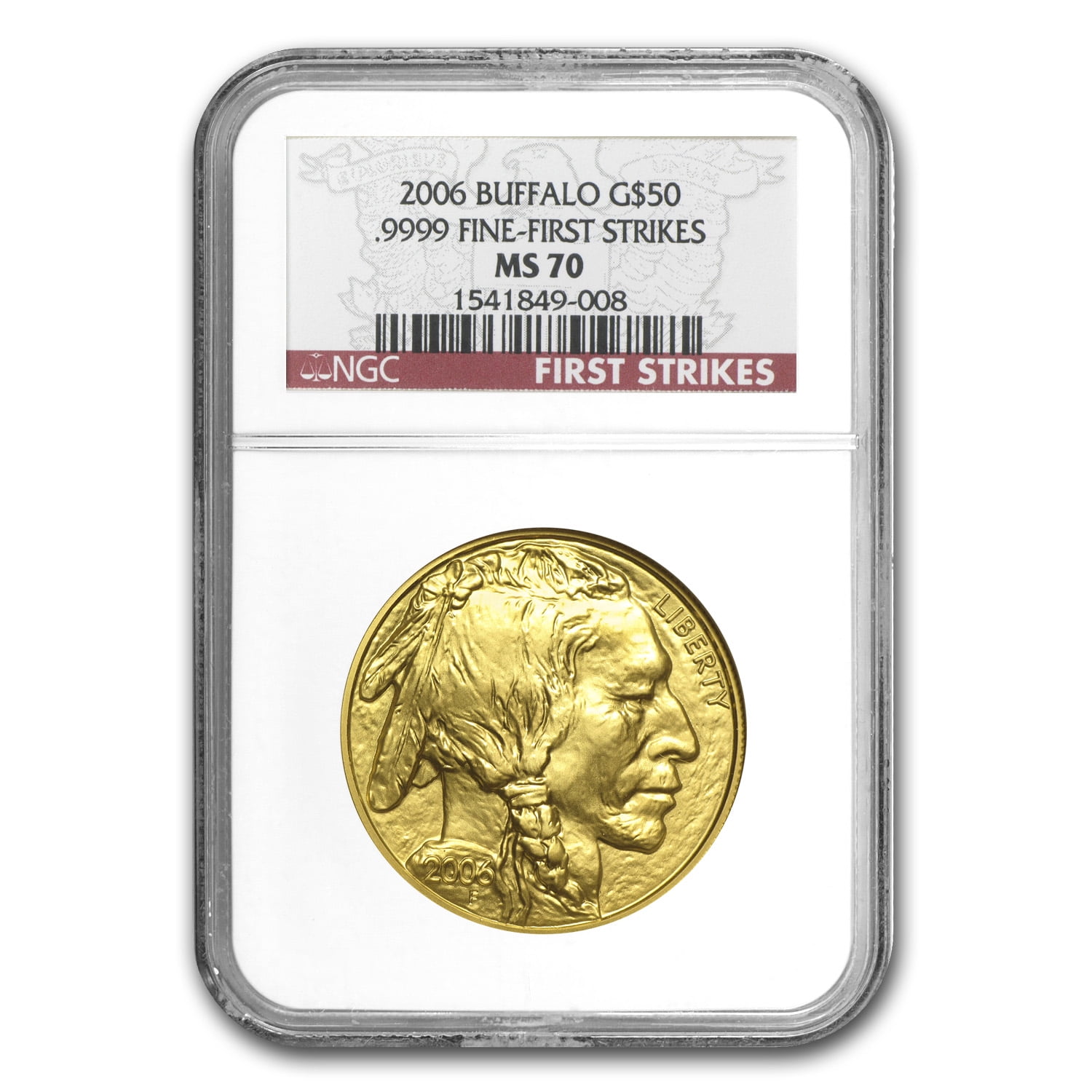 2006 1 oz Gold Buffalo MS-70 NGC (First Strikes) - Walmart.com