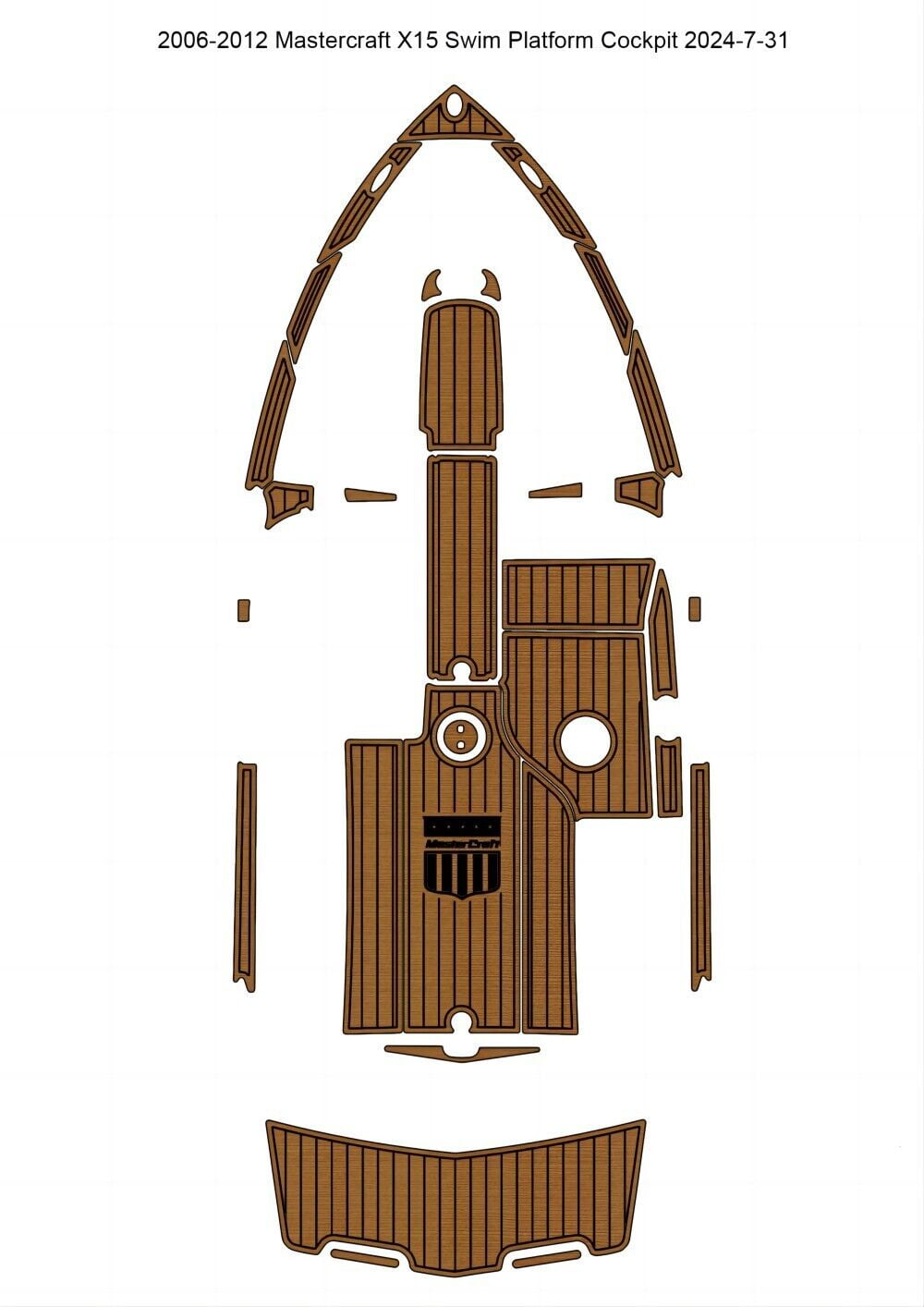 2006-2012 Mastercraft X15 Swim Platform Cockpit Pad Boat EVA Teak Deck ...