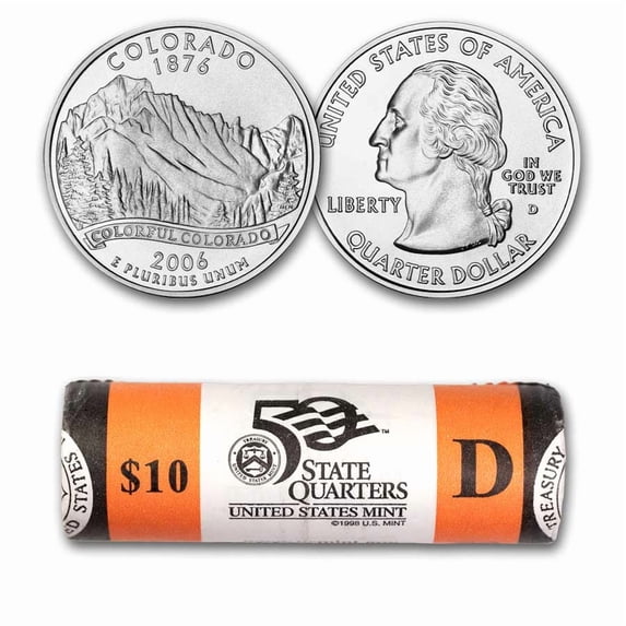 2006-D Colorado Statehood Quarter 40-Coin Mint Wrapped Roll BU ...