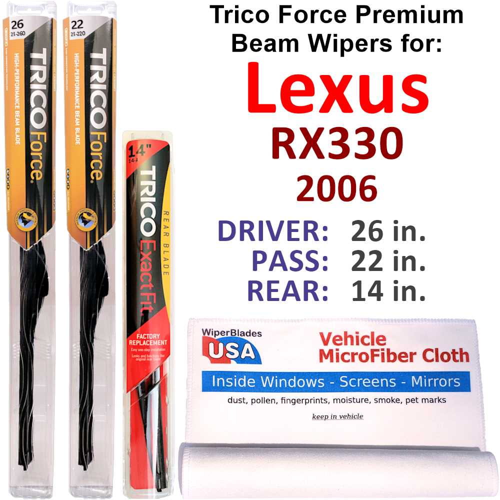 2006 Lexus RX330 Performance Beam Wipers (Set of 3) w/Rear Wiper ...