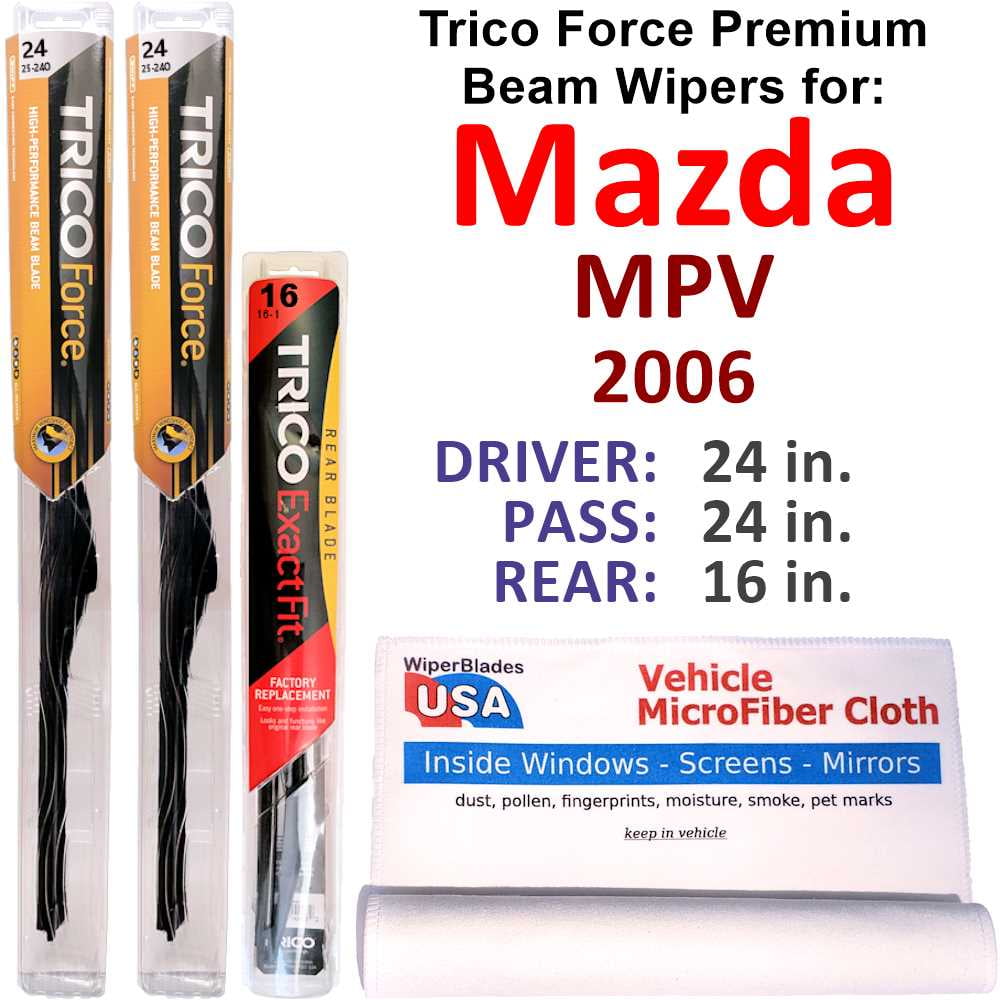 2006 Mazda MPV Performance Beam Wipers (Set of 3) w/Rear Wiper ...