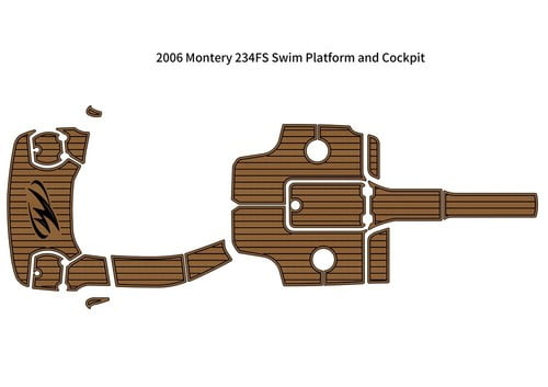 2006 Monterey 234FS Swim Platform Cockpit Pad Boat EVA Foam Teak Deck ...