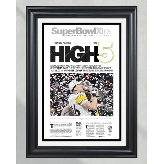 2006 Pittsburgh Steelers “High 5” Super Bowl Champions Framed Front ...
