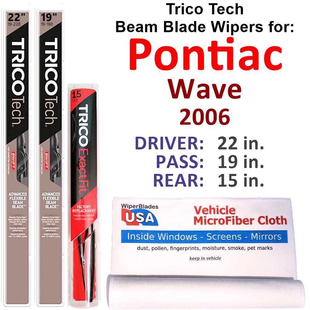 2006 Pontiac Wave Beam Blade Wipers (Set of 3) w/Rear Wiper - Walmart.com