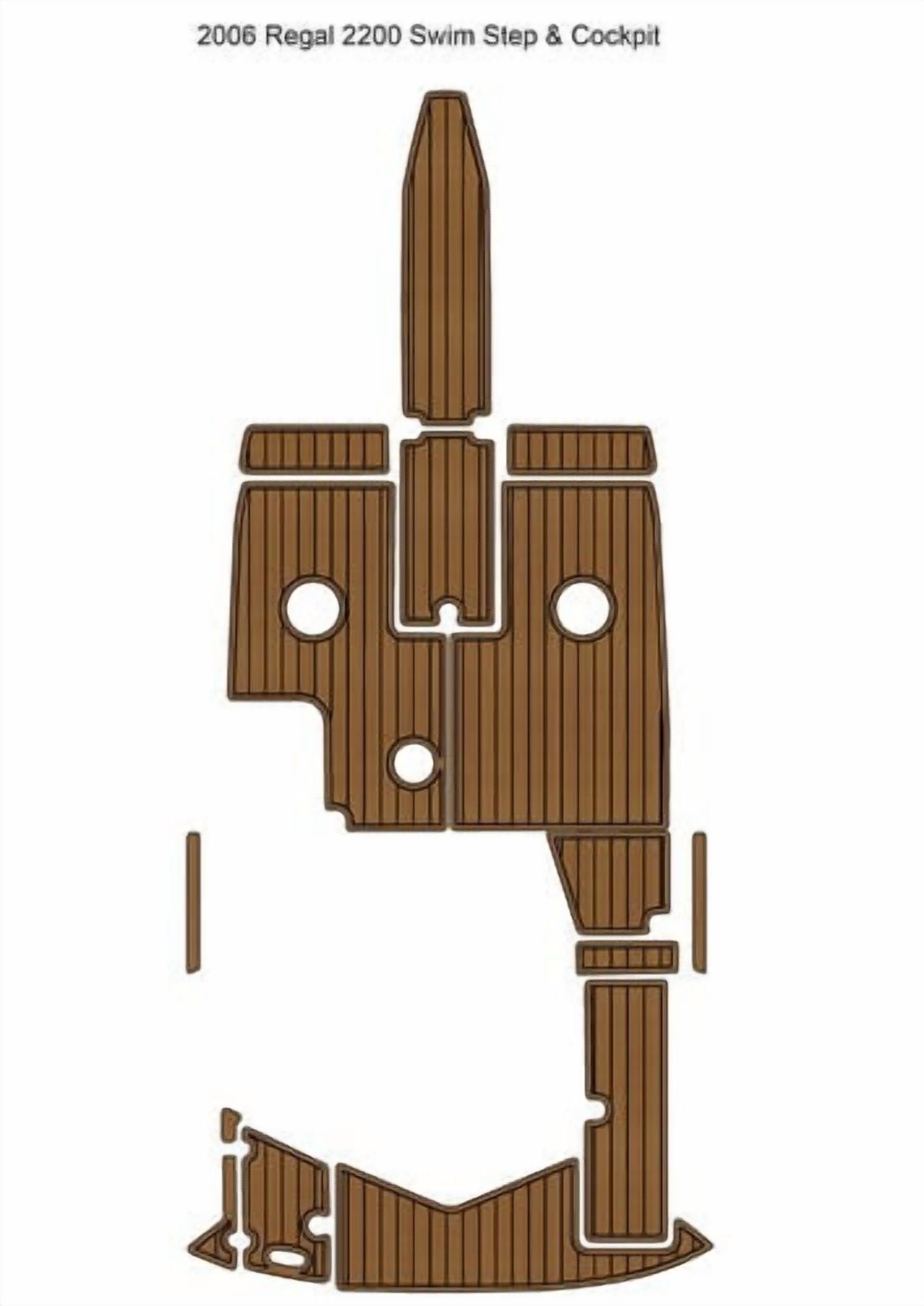 2006 Regal 2200 Swim Platform Cockpit Pad Boat EVA Foam Teak Deck Floor ...