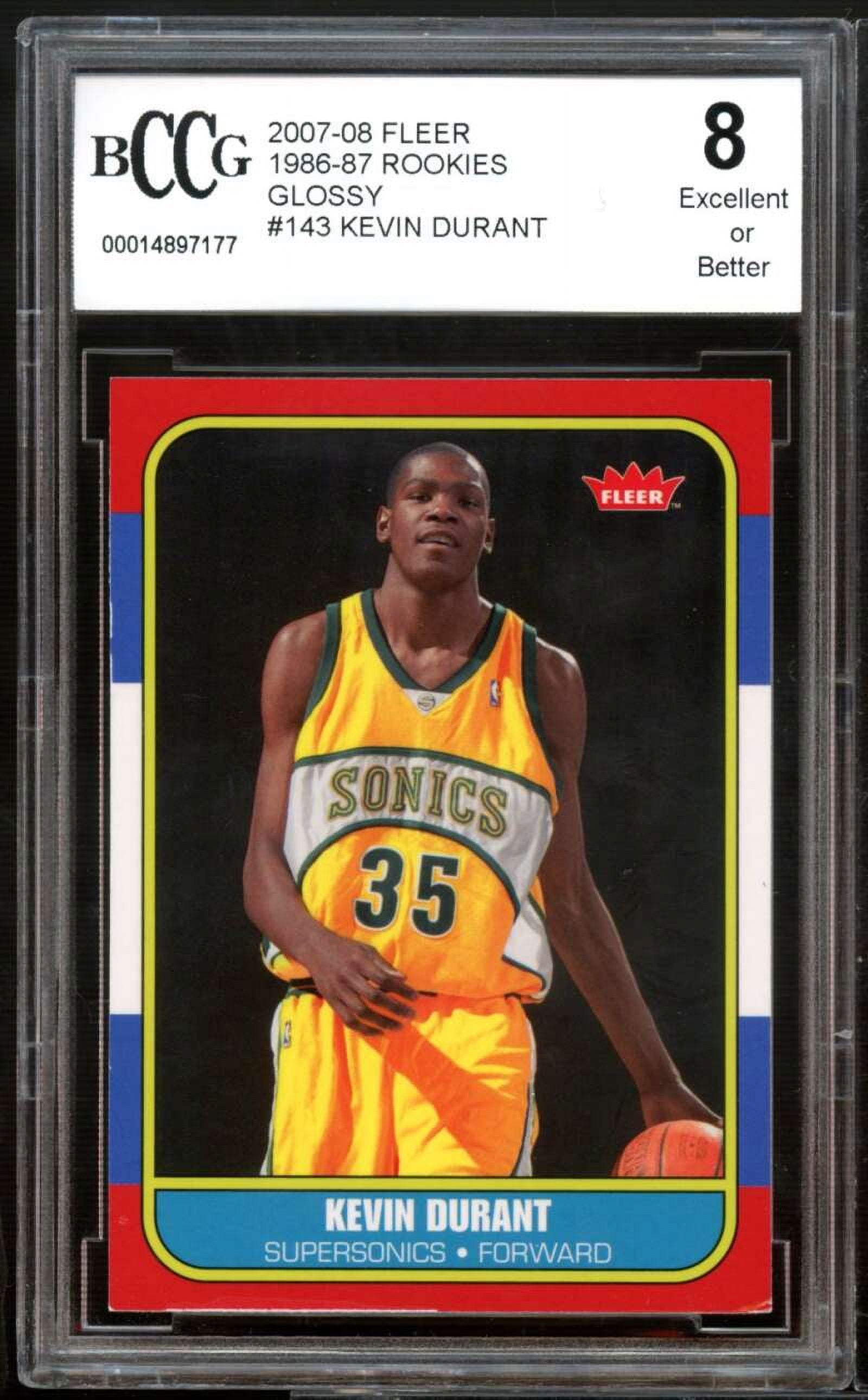2007-08 Fleer 86-87 Rookies Glossy #143 Kevin Durant Rookie Card BGS BCCG 8 Ex+ - Walmart.com