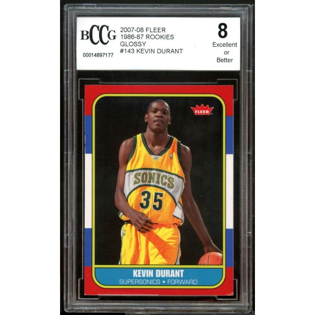 2007-08 Fleer 86-87 Rookies Glossy #143 Kevin Durant Rookie Card BGS ...