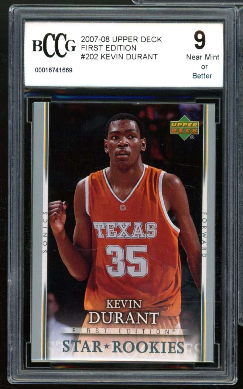2007-08 Upper Deck First Edition #202 Kevin Durant Rookie BGS BCCG 9 ...
