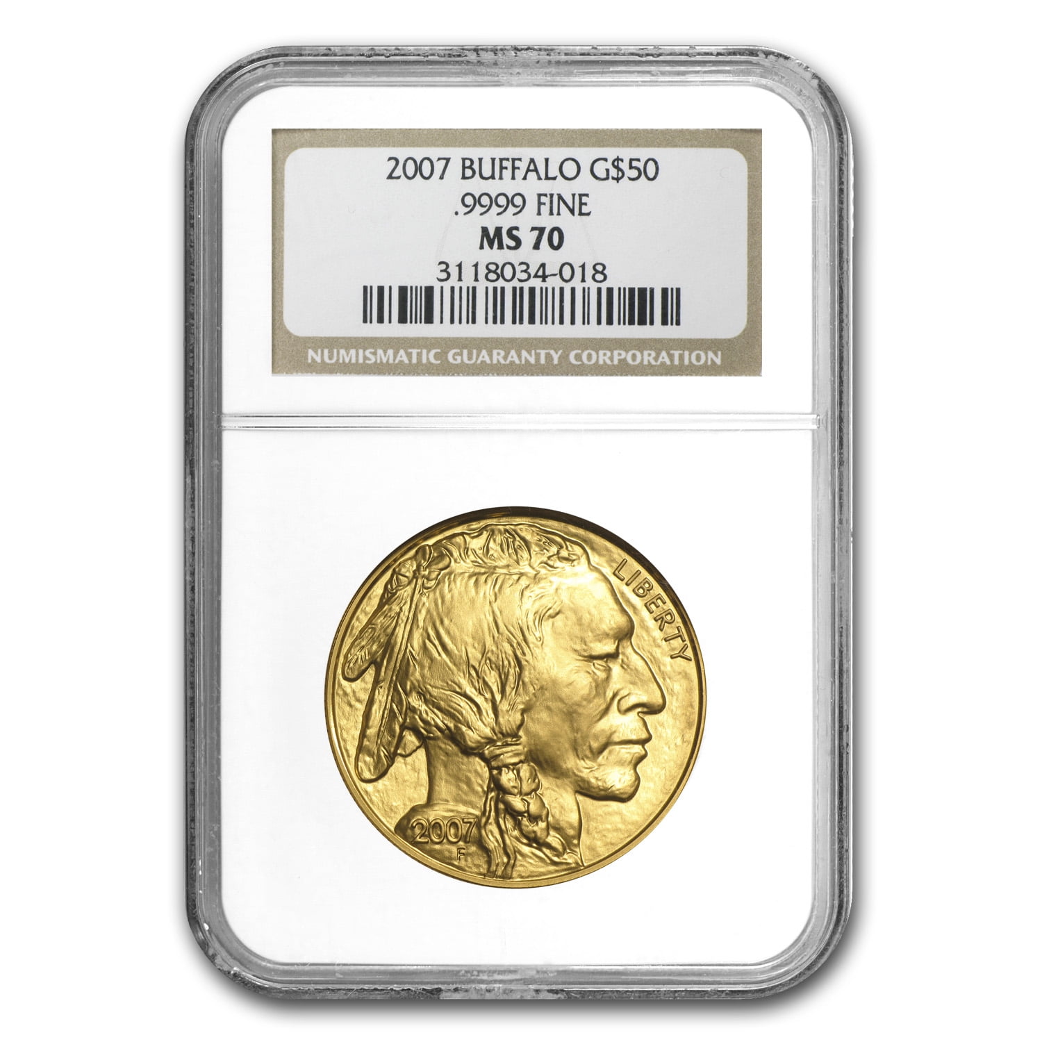 2007 1 oz Gold Buffalo MS-70 NGC - Walmart.com