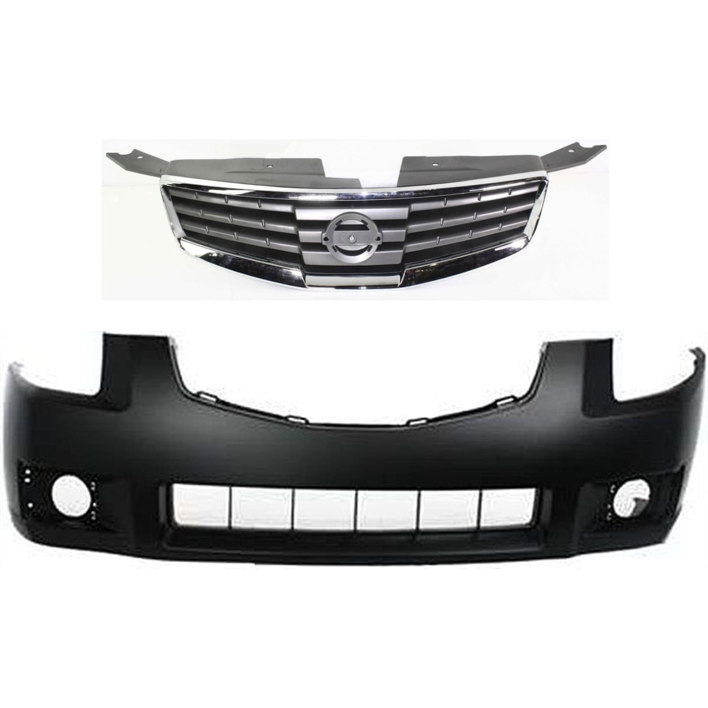2007-2008 for Nissan Front Chrome & Painted Black Grille Assembly Kit ...