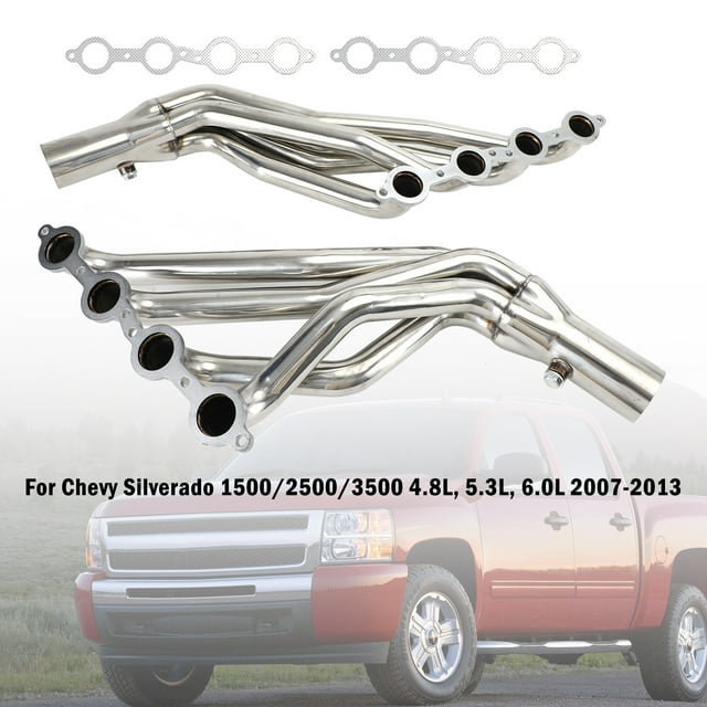 2007-2013 Chevy Silverado 1500/2500/3500 Long Tube Exhaust Header Kit 4 ...