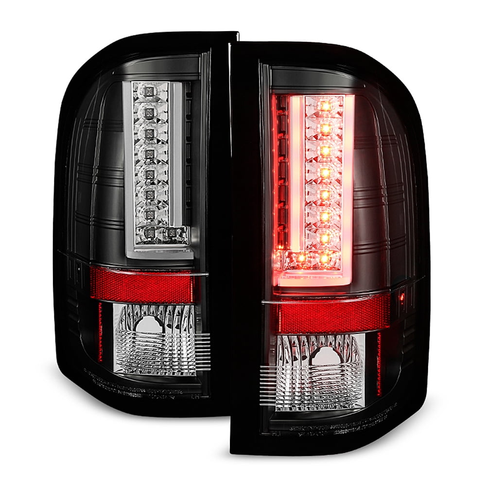2007-2013 Chevy Silverado 1500 2500 3500 Black LED [Pyro Tube] Tail ...