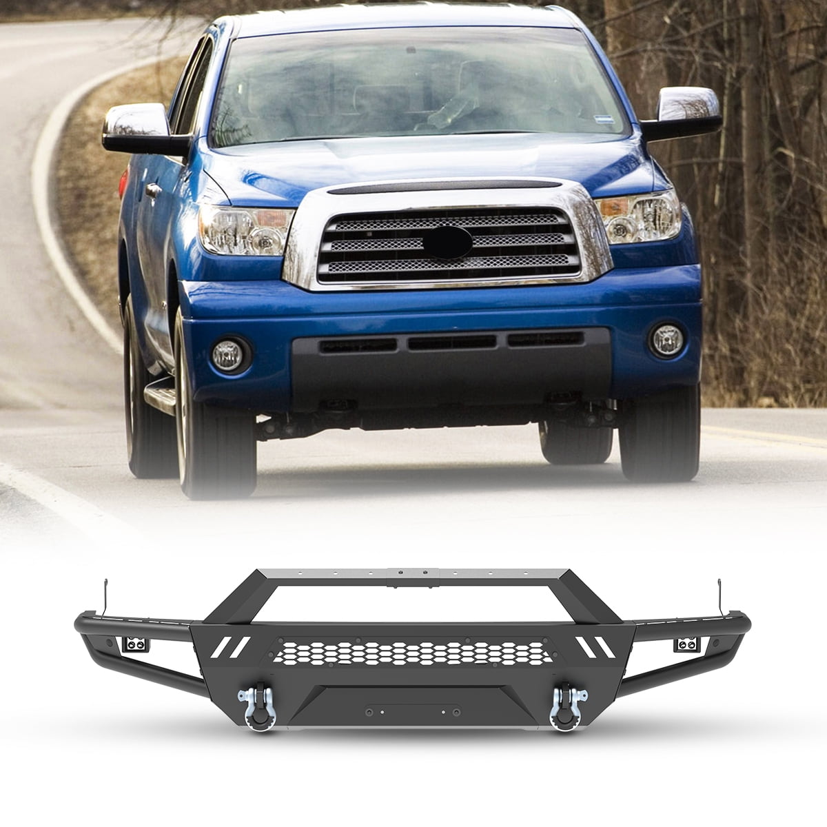 2007-2013 Toyota Tundra Front Bumper with 2 D Rings & Light,Suitable ...