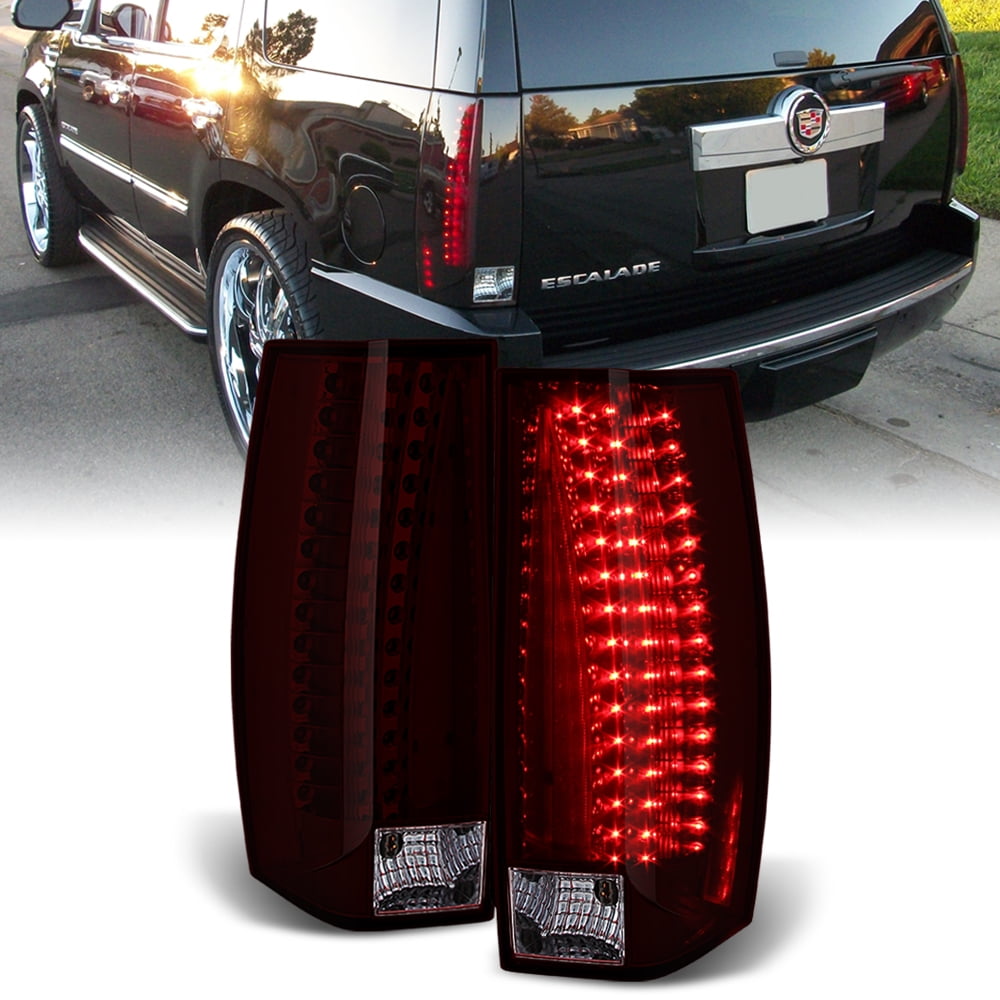 2007-2014 Cadillac Escalade ESV Red Smoke LED Tail Lights Brake Lamps ...