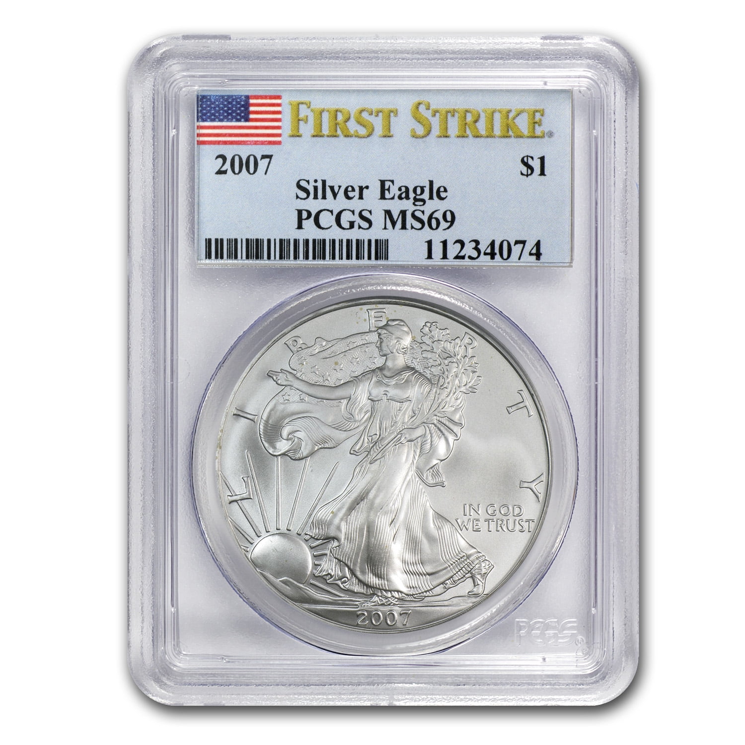 2007 American Silver Eagle MS-69 PCGS (FirstStrike®) - Walmart.com
