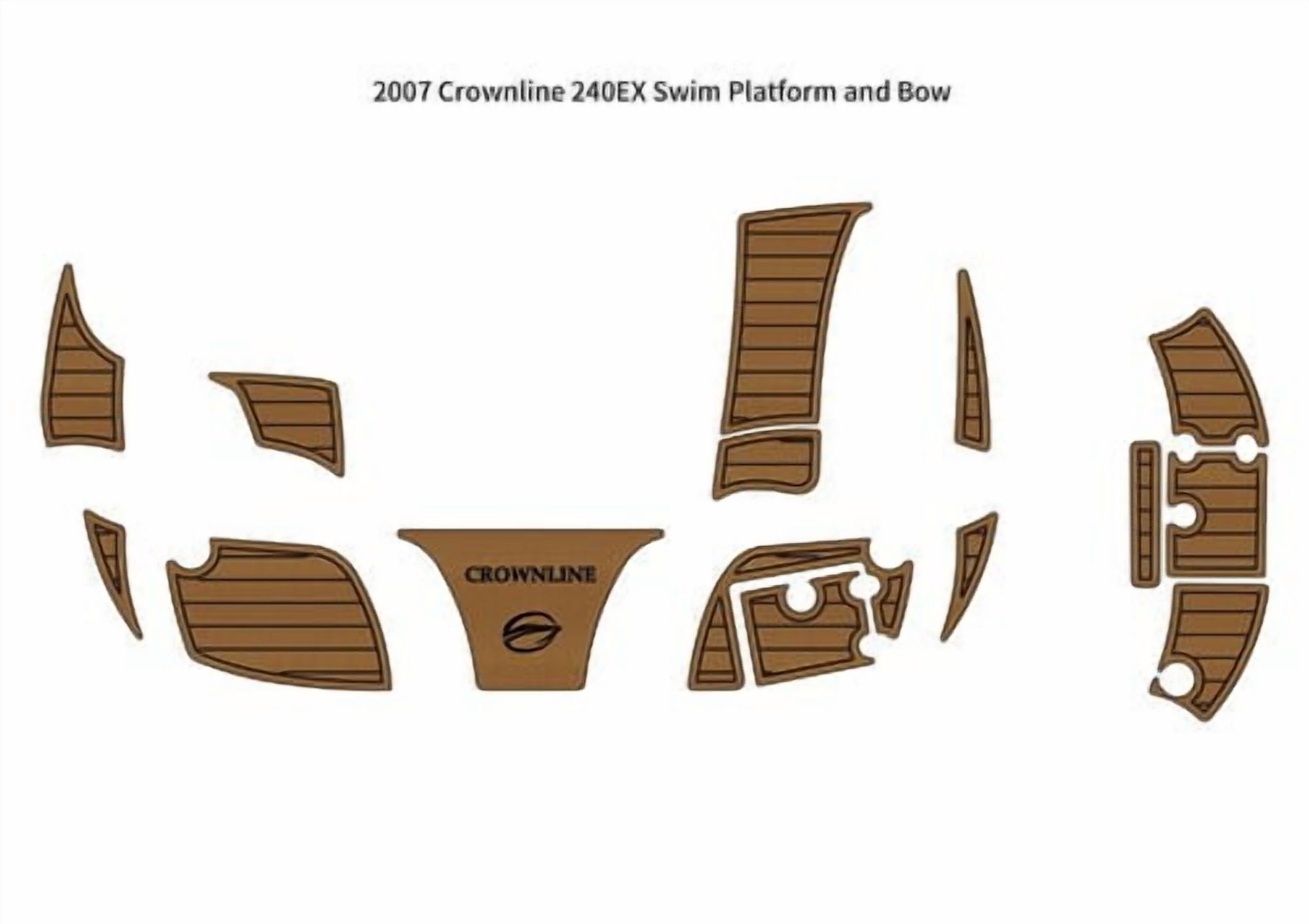 2007 Crownline 240EX Swim Platform Bow Boat EVA Faux Foam Teak Deck ...