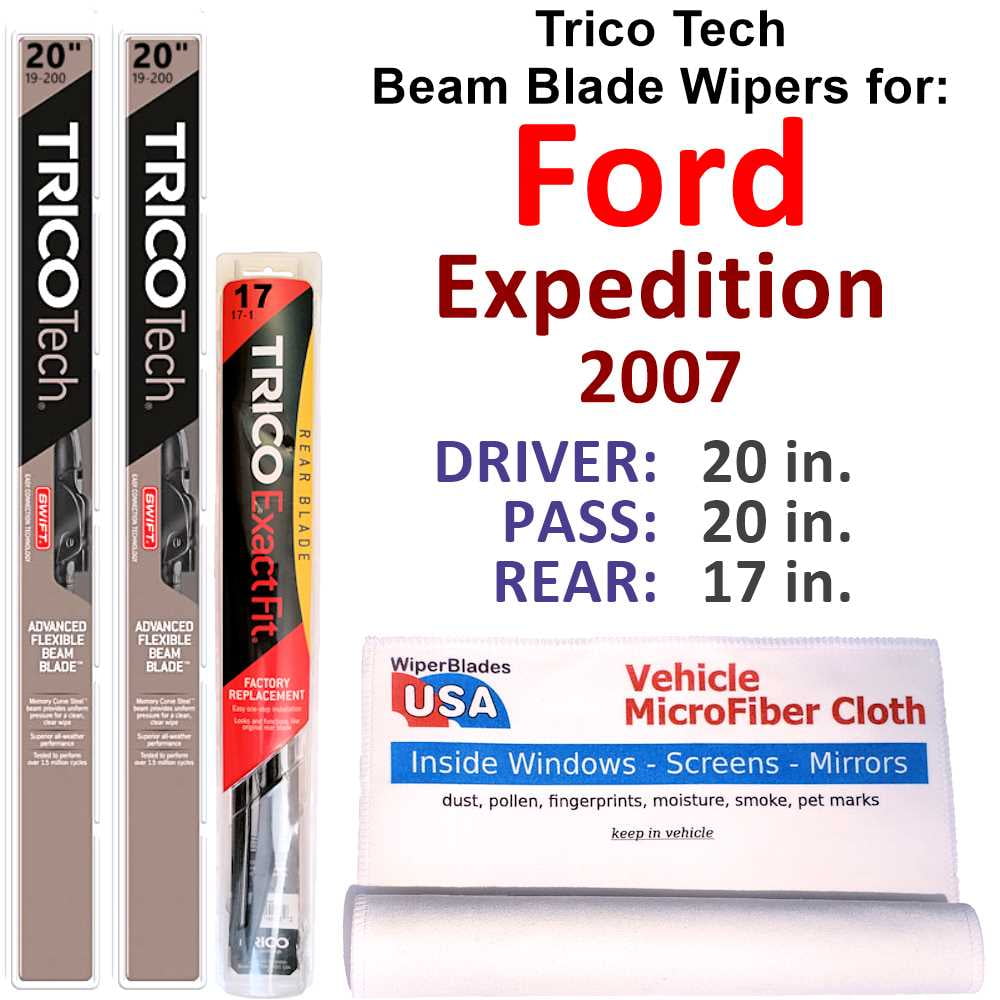 2007 Ford Expedition Beam Blade Wipers (Set of 3) w/Rear Wiper ...