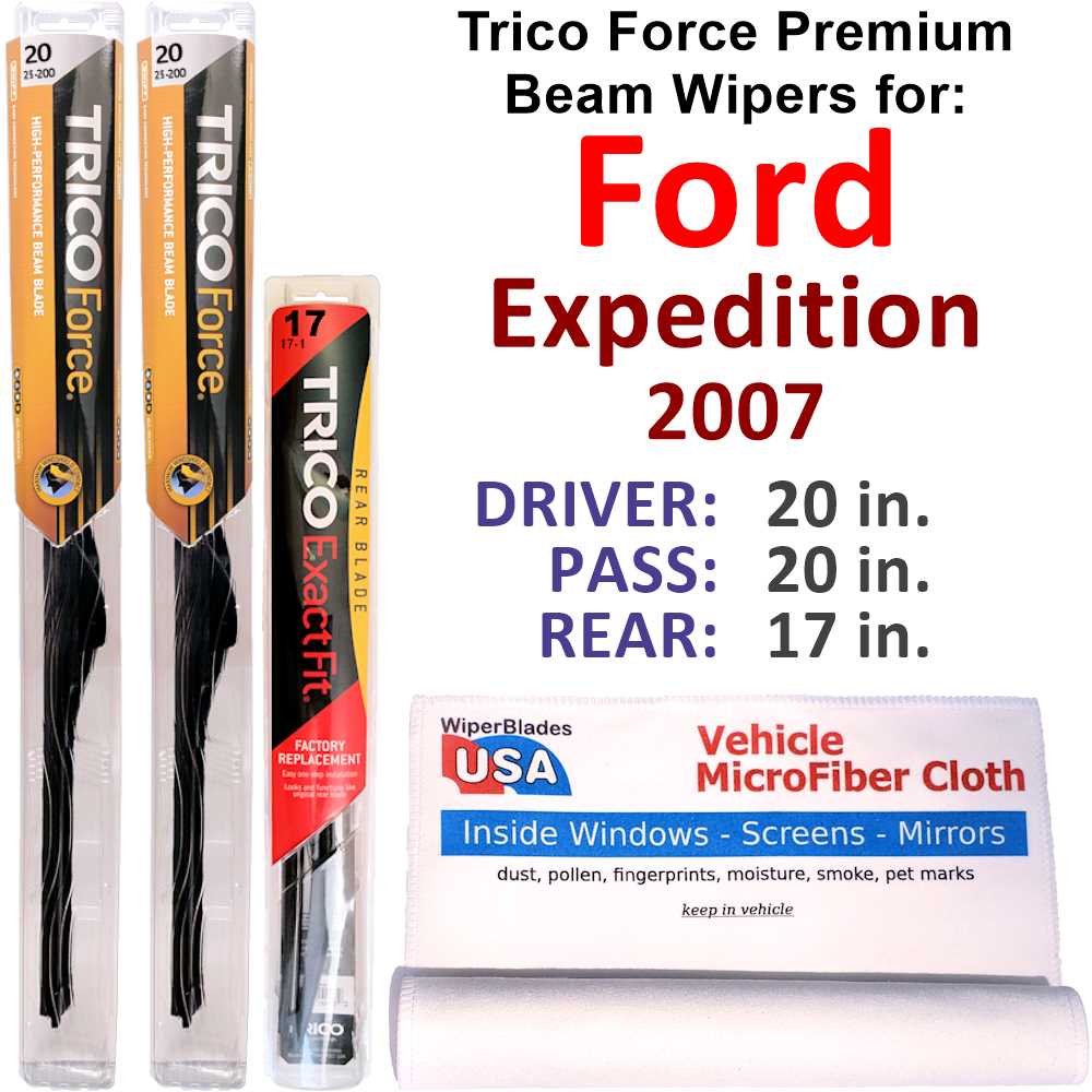 2007 Ford Expedition Performance Beam Wipers (Set of 3) w/Rear Wiper ...
