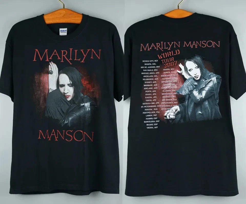 2007 Marilyn Manson World Tour T-Shirt, Vintage Marilyn Manson Tour ...