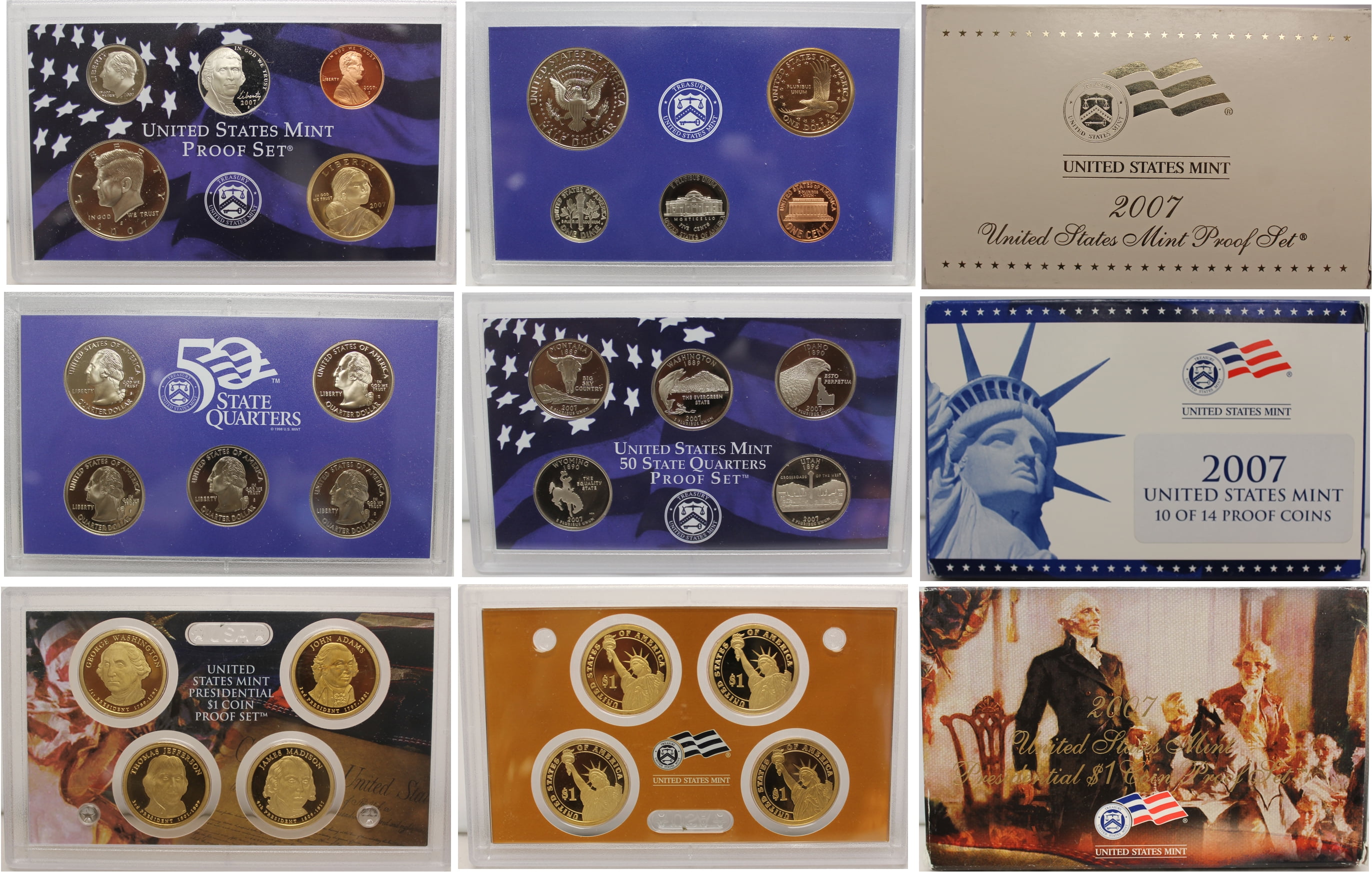 2007 Proof Set - U.S. Mint 14-Coin Clad Set - First Year of ...