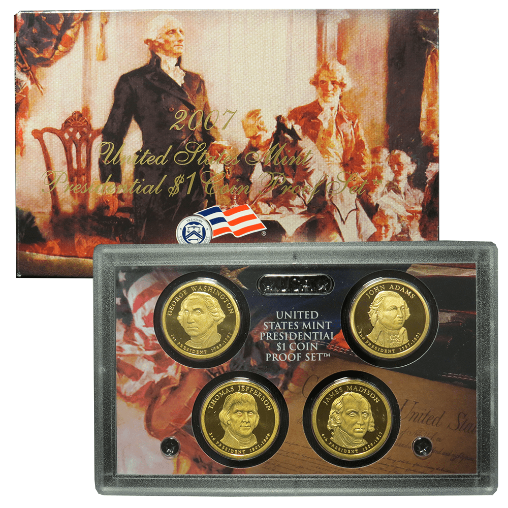 2007-S U.S. Presidential Proof Set Washington Adams Jefferson Madison ...