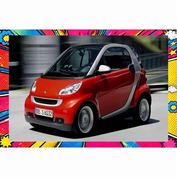 2007 Smart Fortwo Passion - Pop Art Edition | 20x30 Inch Laminated ...