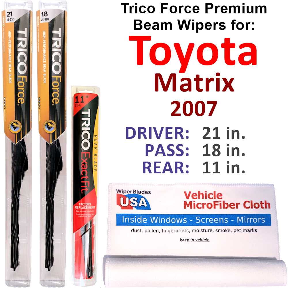 2007 Toyota Matrix Performance Beam Wipers (Set of 3) w/Rear Wiper ...