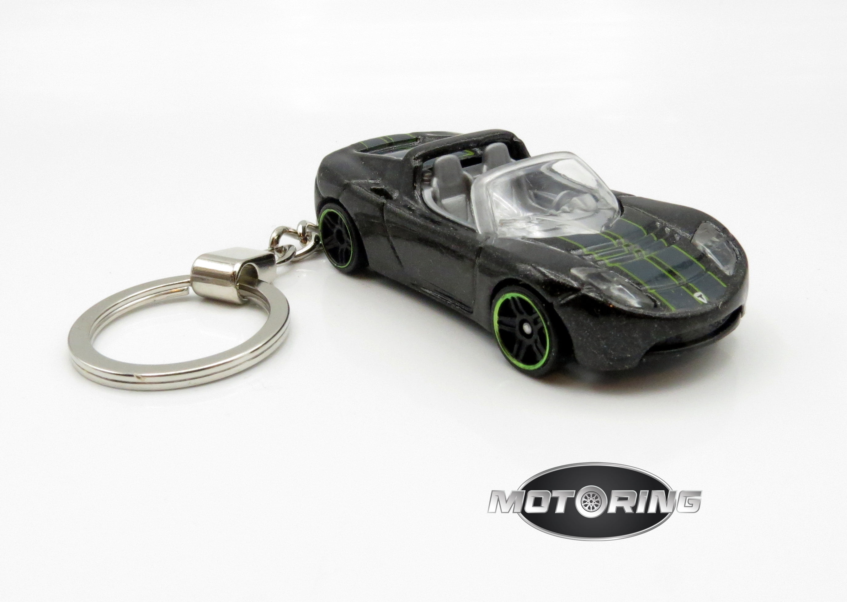 2008 '08 Tesla Roadster Convertible Black Car Rare Novelty Keychain 1: ...