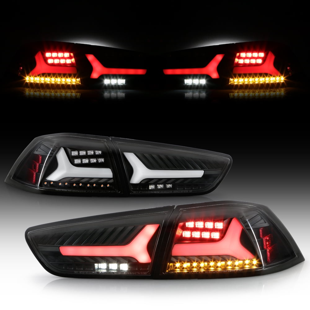 2008-2017 Mitsubishi Lancer Full LED Tube Tail Lights Brake Lamps Set ...