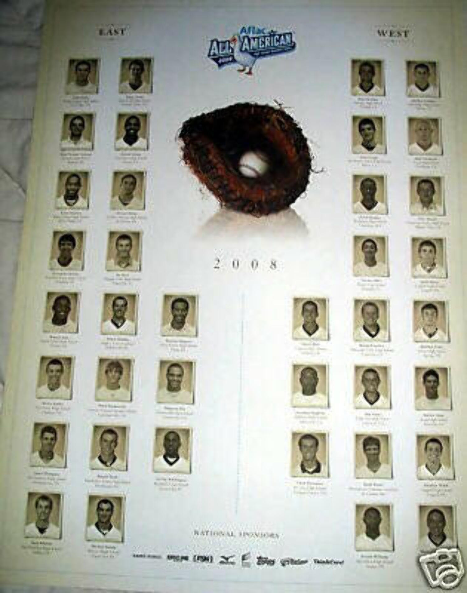 2008 AFLAC High School All American Game baseball poster Tyler Matzek ...