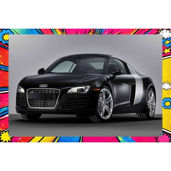 2008 Audi R8 Coupe - Pop Art Edition | 24x36 Inch Glossy Laminated ...