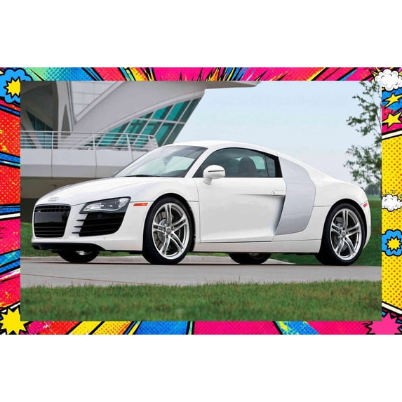 2008 Audi R8 Coupe Style B - Pop Art Edition | 24x36 Inch Rolled Canvas ...