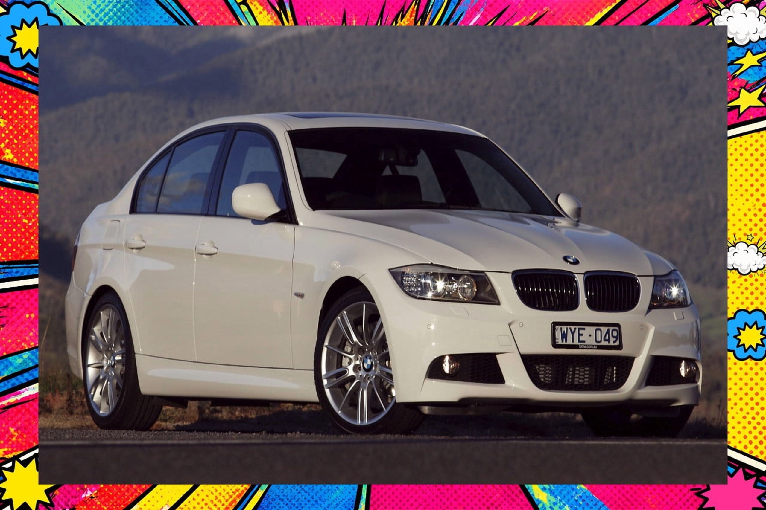 2008 BMW 3 Series M Sport AU - Pop Art Edition | 24x36 Inch Laminated ...