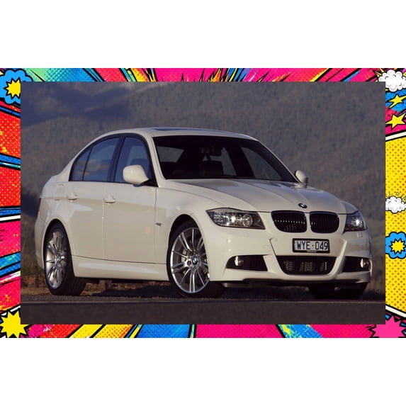 2008 BMW 3 Series M Sport AU - Pop Art Edition | 24x36 Inch Laminated ...