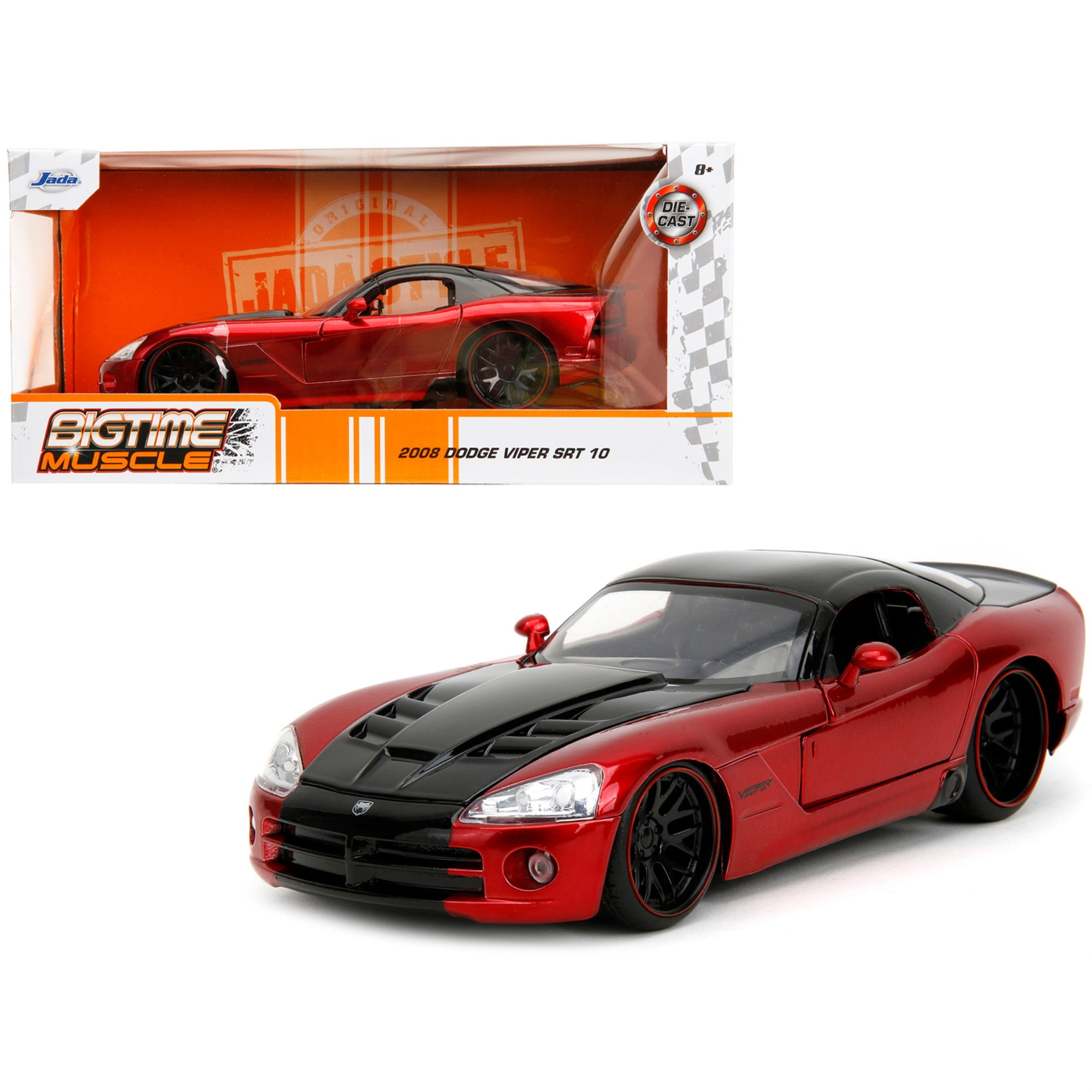 2008 Dodge Viper SRT 10 Candy Red Metallic with Black Top "Bigtime Muscle" Series 1/24 Diecast ...