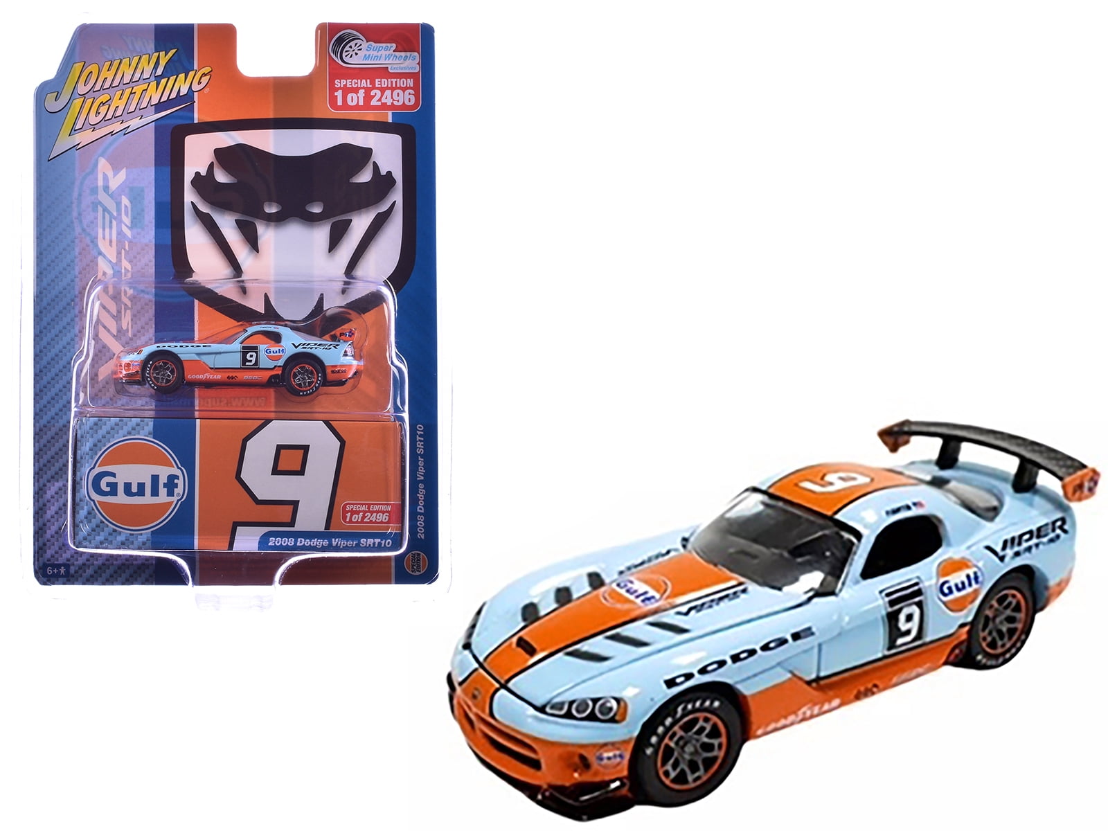 2008 Dodge Viper SRT10 #9 "Gulf Oil" Light Blue and Orange Limited ...