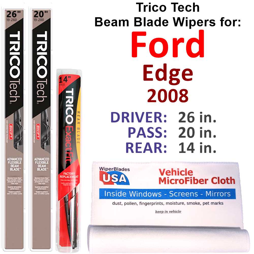 Ford 2008 Edge Beam Blade Wipers Set with Rear Wiper and Windshield ...